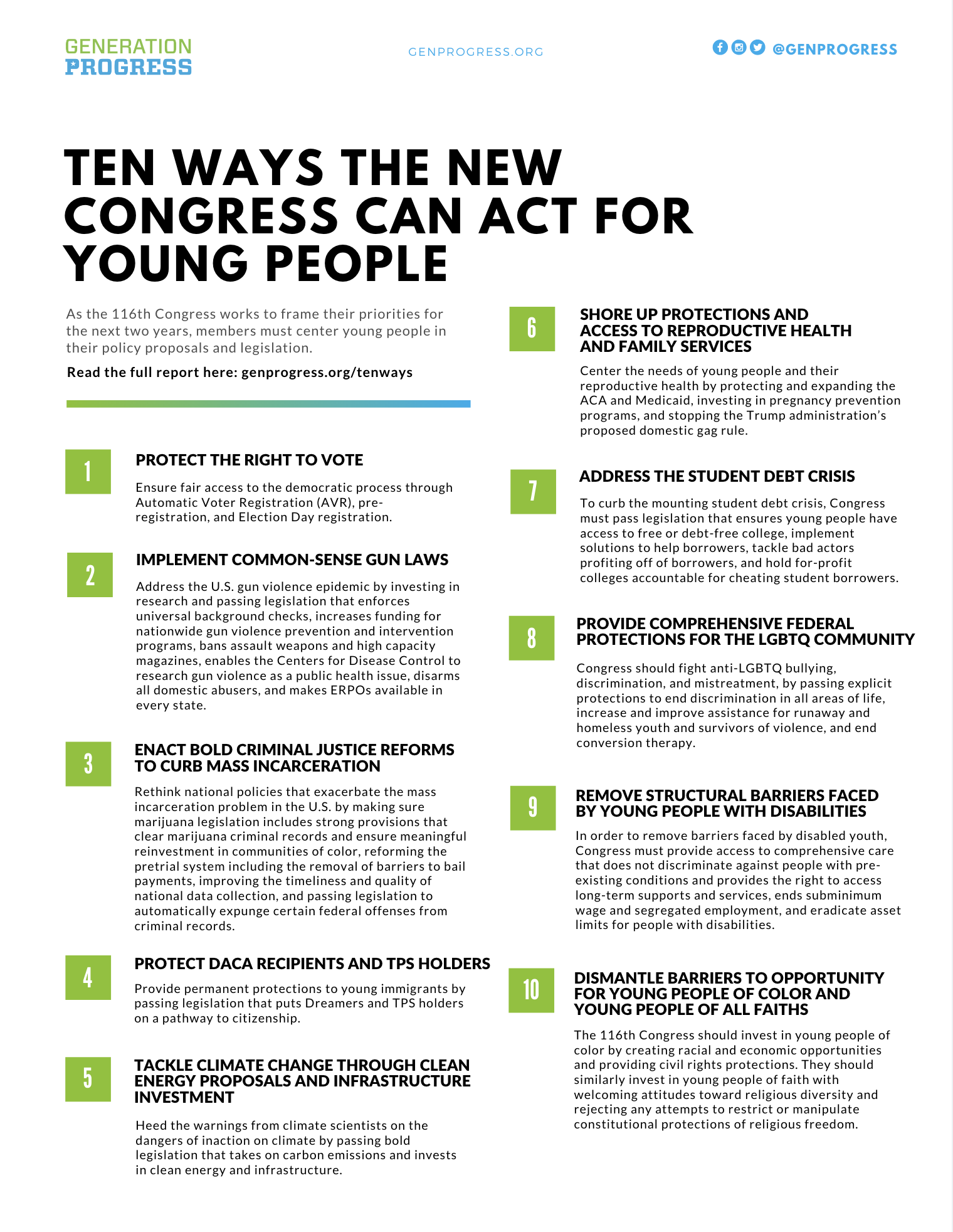 FACT SHEET: Ten Ways the New Congress Can Act for Young People ...